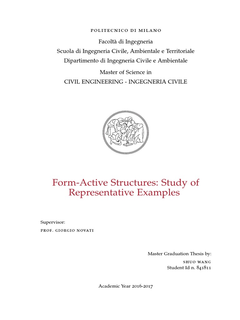 Form-Active Structures: Study of Representative Examples: Supervisor ...