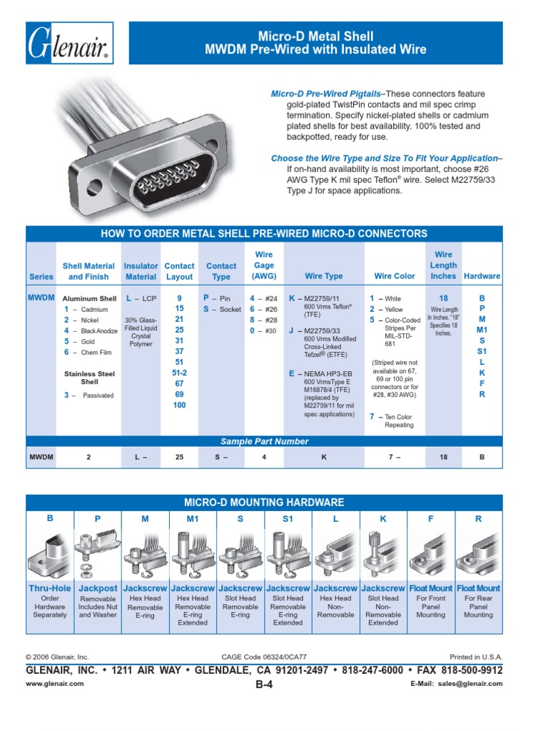 MWDM Pre Wired | PDF | Electrical Connector | Chemistry