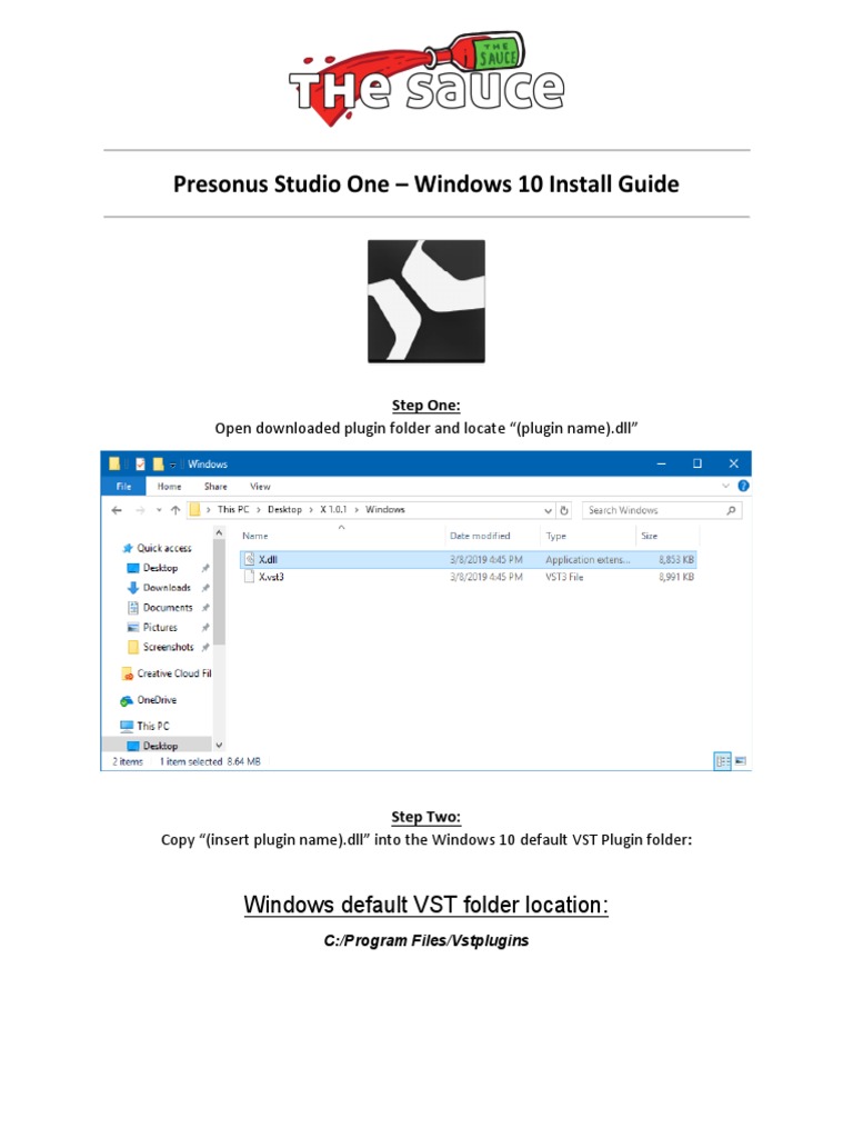 Presonus Studio One - Windows 10 Install Guide: Windows Default VST ...