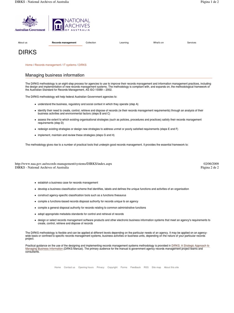 DIRKS | PDF | Records Management | Information Science