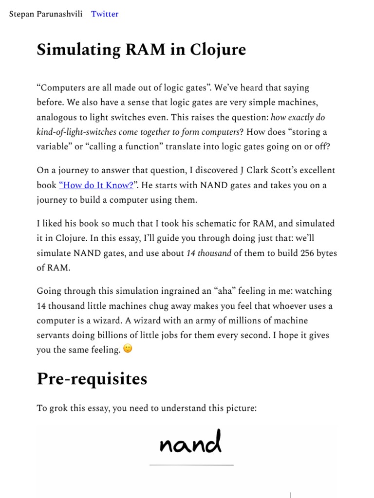 Simulating RAM in Clojure | Download Free PDF | Flash Memory | Logic Gate