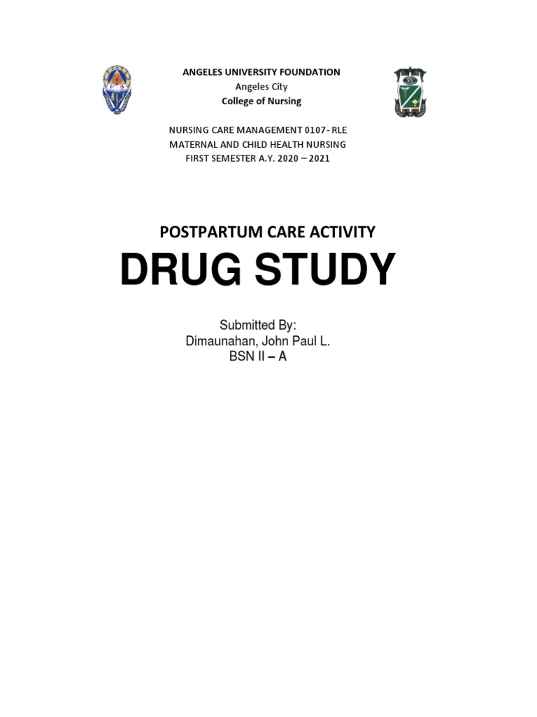 Drug Study: Postpartum Care Activity | PDF | Wellness