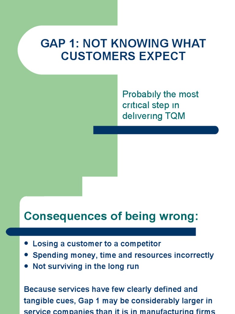 Understanding and Closing Customer Expectation Gaps | PDF | Marketing ...