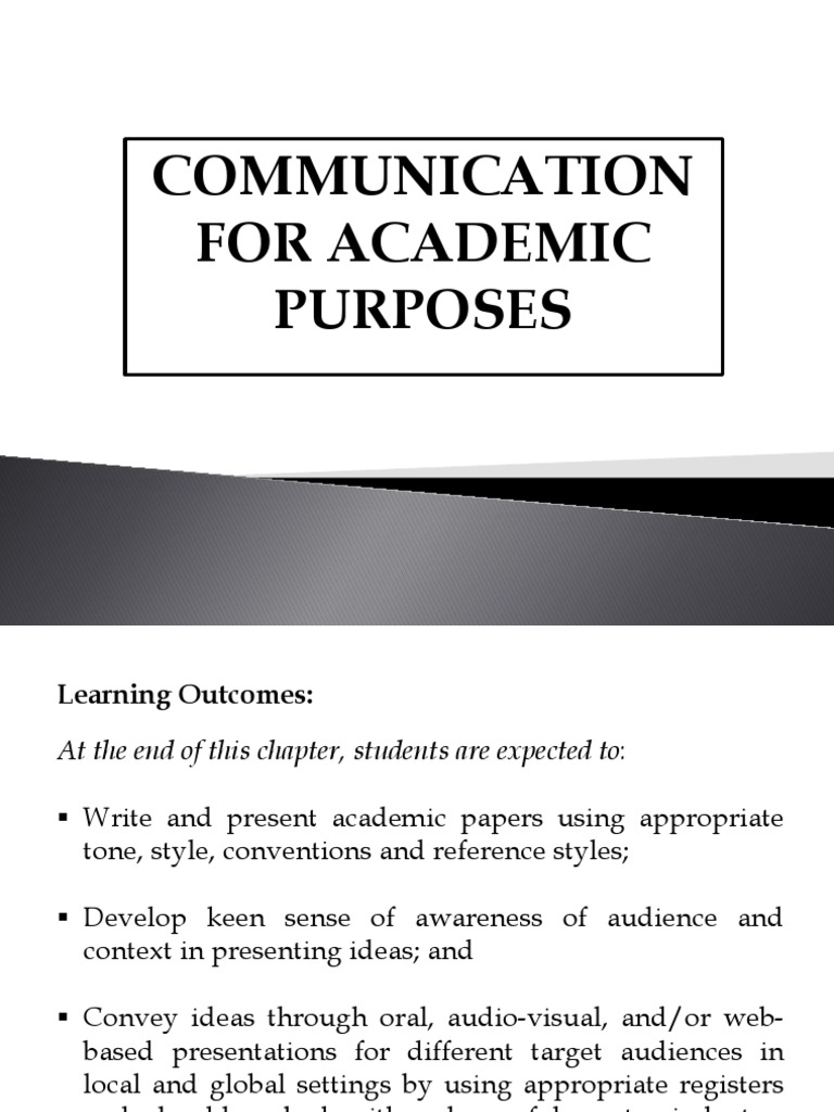 PurCom Chapter 8 - Communication For Academic Purposes | PDF ...