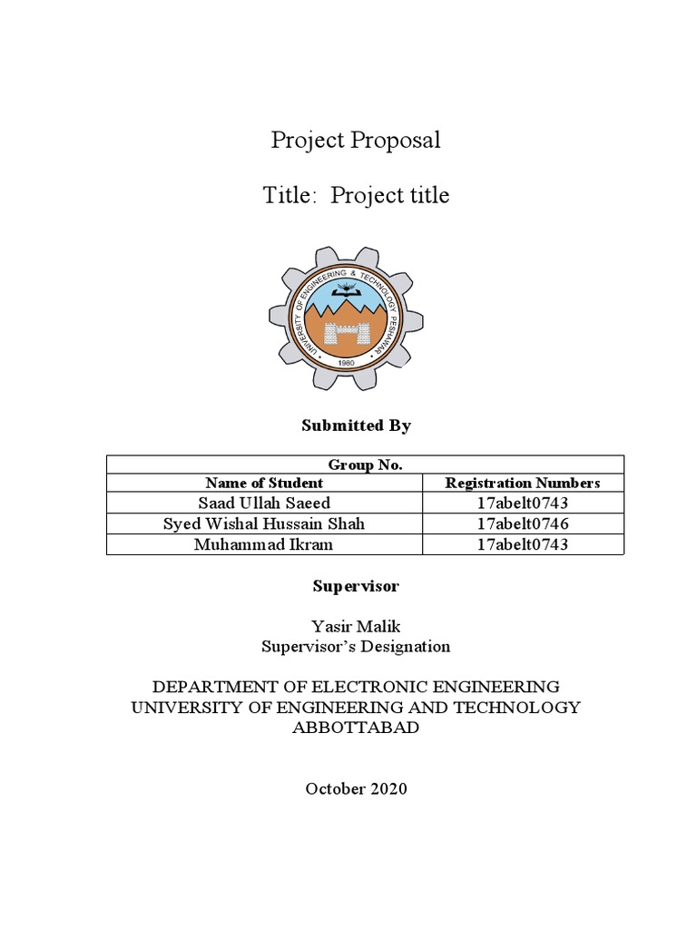 Project Proposal Title: Project Title | PDF | Engineering | Cognition
