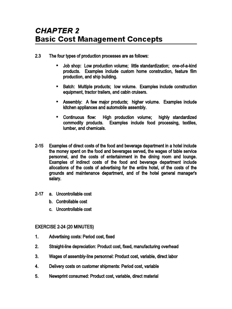 Basic Cost Management Concepts | PDF | Cost Of Goods Sold | Inventory