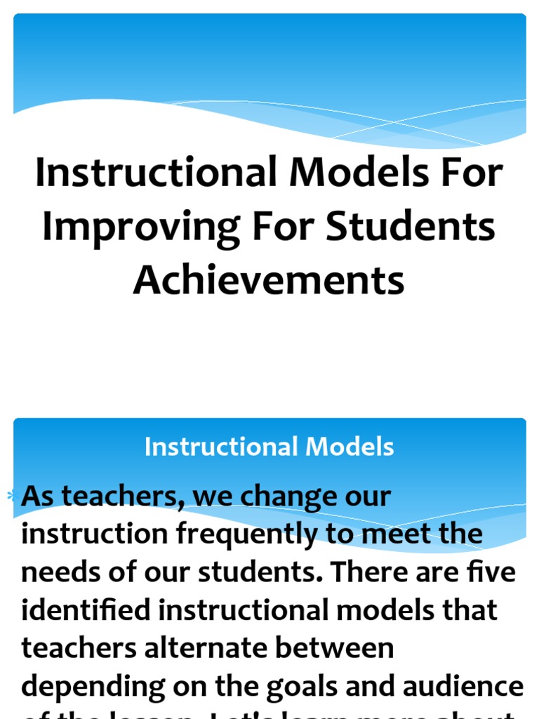 Instructional Models for Student Success | PDF | Hypothesis | Justification