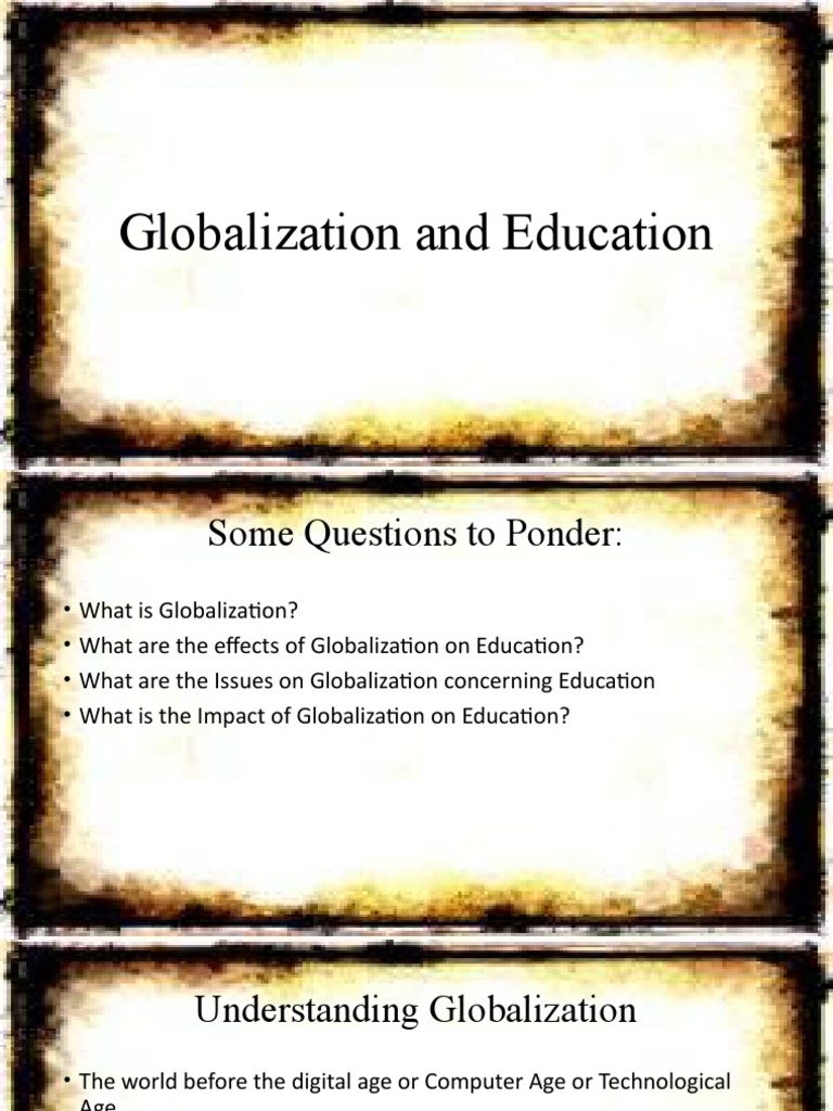 Globalization and Education | PDF | Globalization | Value (Ethics)