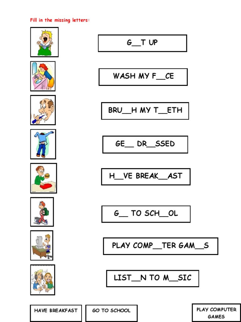 Fill in the Missing Letters Game | PDF