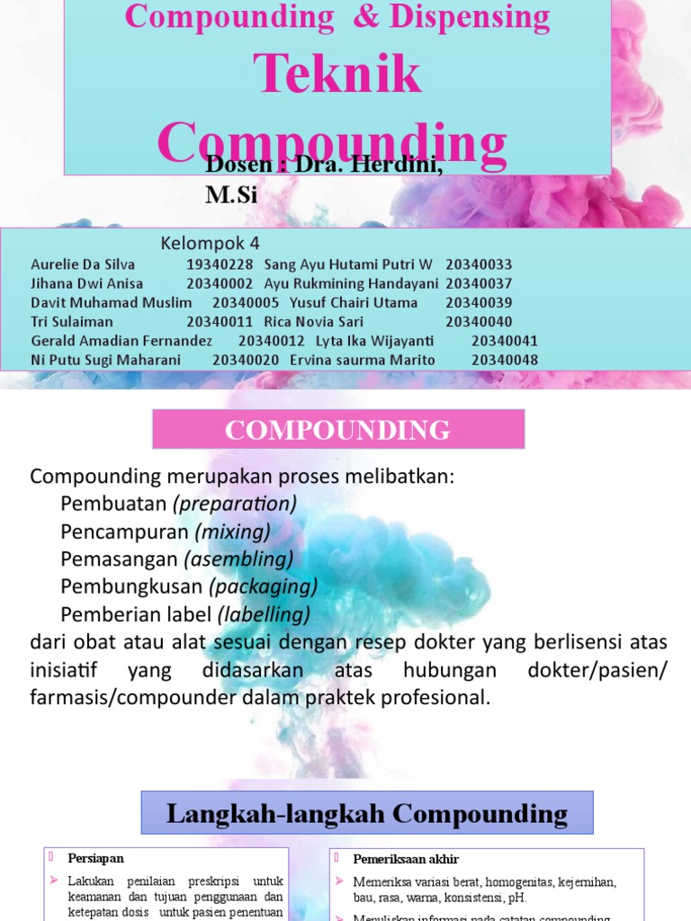 Teknik dan Proses Compounding Farmasi | PDF | Pengembangan Diri ...
