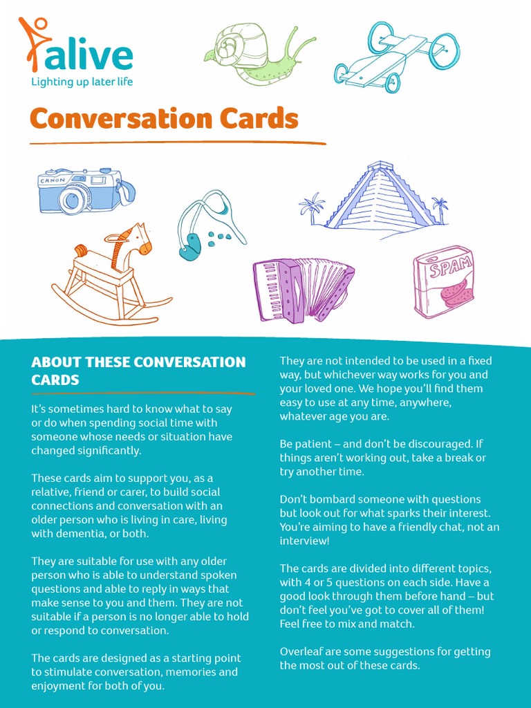 Conversation Cards for Dementia | PDF | Dementia | Gardens