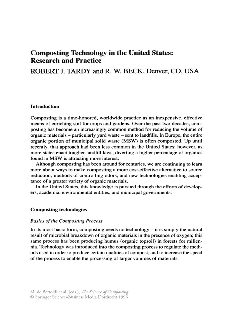 Composting Technology in The United States: Research and Practice | PDF ...