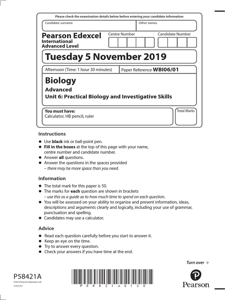 A Level Biology Unit 6 Paper | PDF | Mann–Whitney U Test | Median
