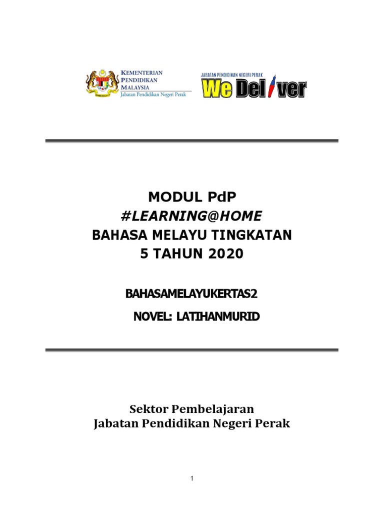 Modul BM Kertas 2 Novel (Latihan Murid) | PDF