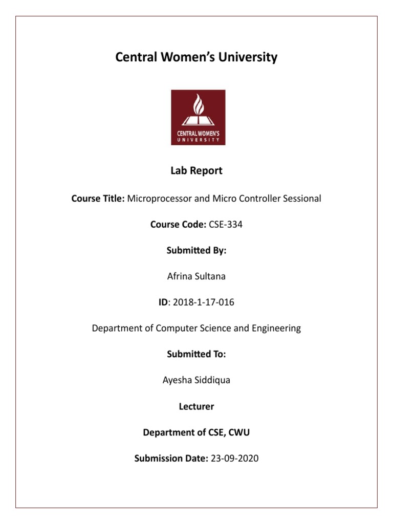 Lab Report Mid Pdf Subroutine Assembly Language 3490