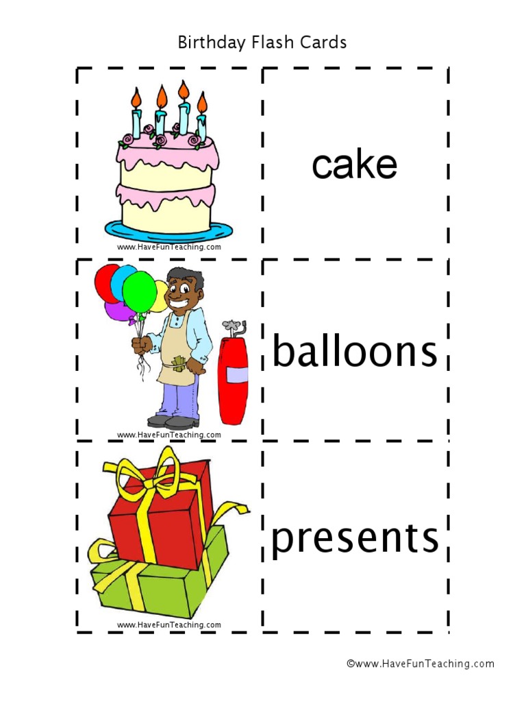 Birthday Flash Cards | PDF