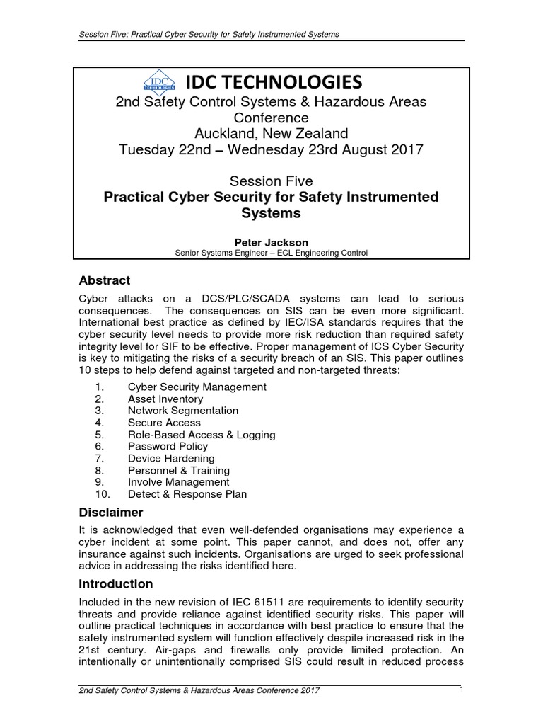 SIS Cybersecurity | PDF | Computer Security | Security