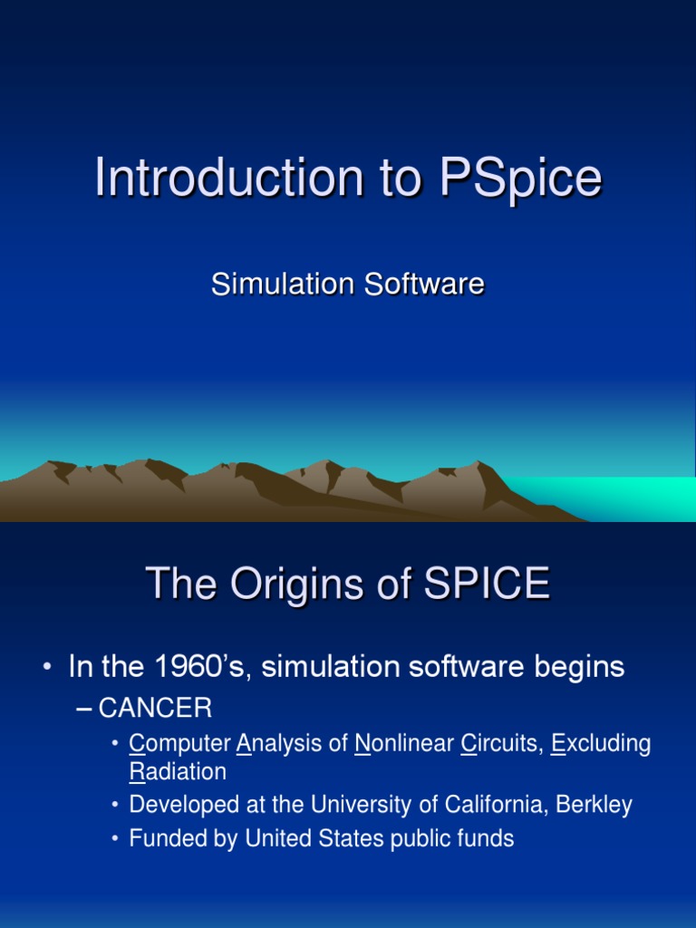 Introduction To Pspice: Simulation Software | PDF | Spice | Electrical ...