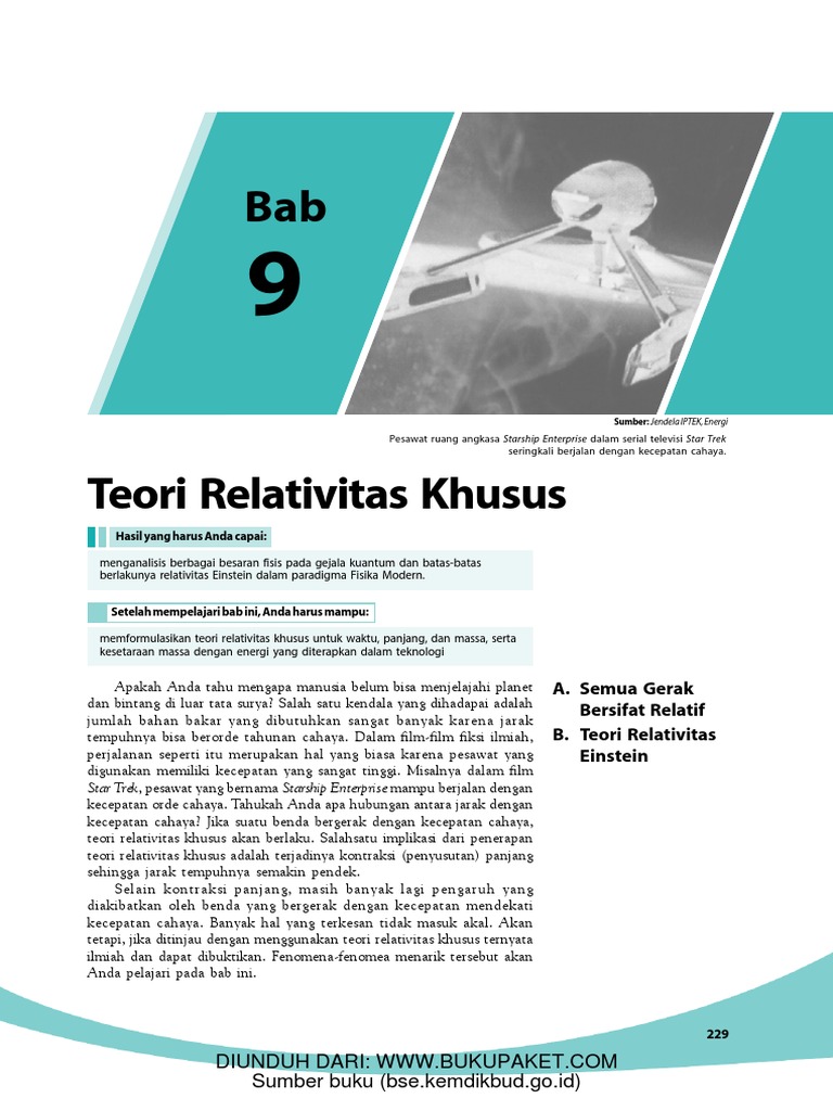 Bab 9 Teori Relativitas Khusus | PDF | Bisnis | Teknologi & Rekayasa