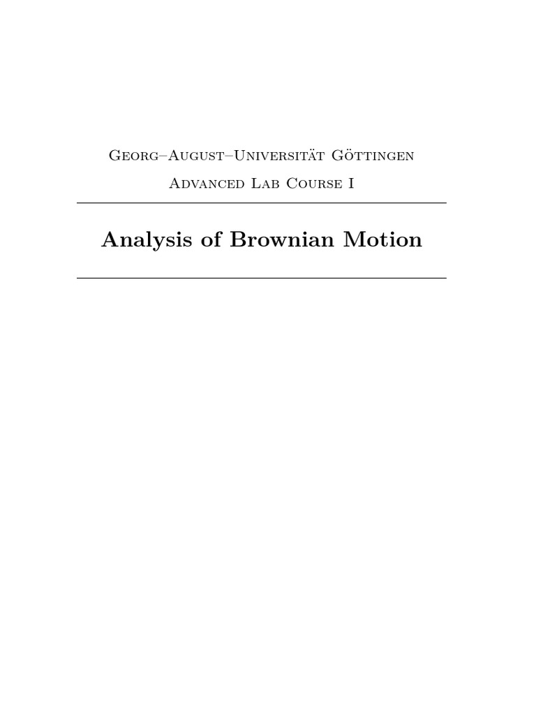 Lab Brownian Motion | PDF | Microscopy | Brownian Motion
