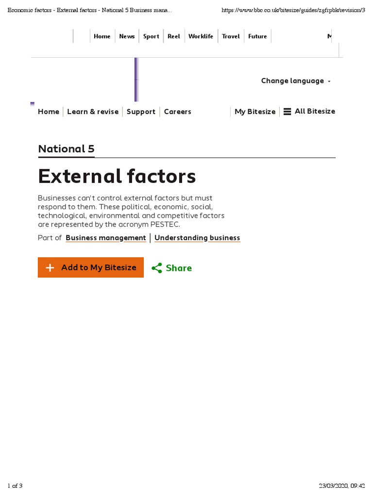 Economic Factors - External Factors - National 5 Business Management ...