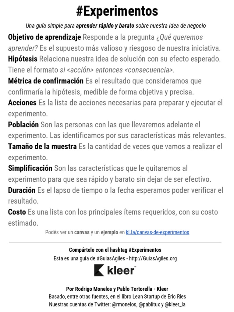 Experimentos by Kleer | PDF
