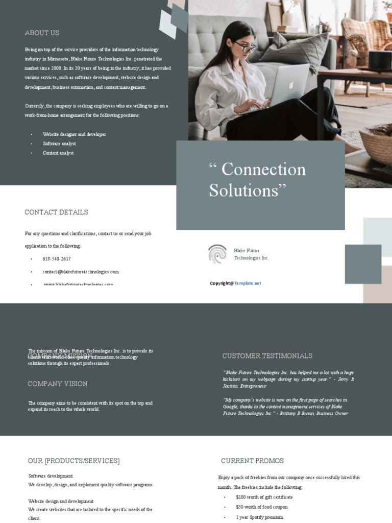 Bifold Work From Home Brochure Template | PDF | Business | Information ...
