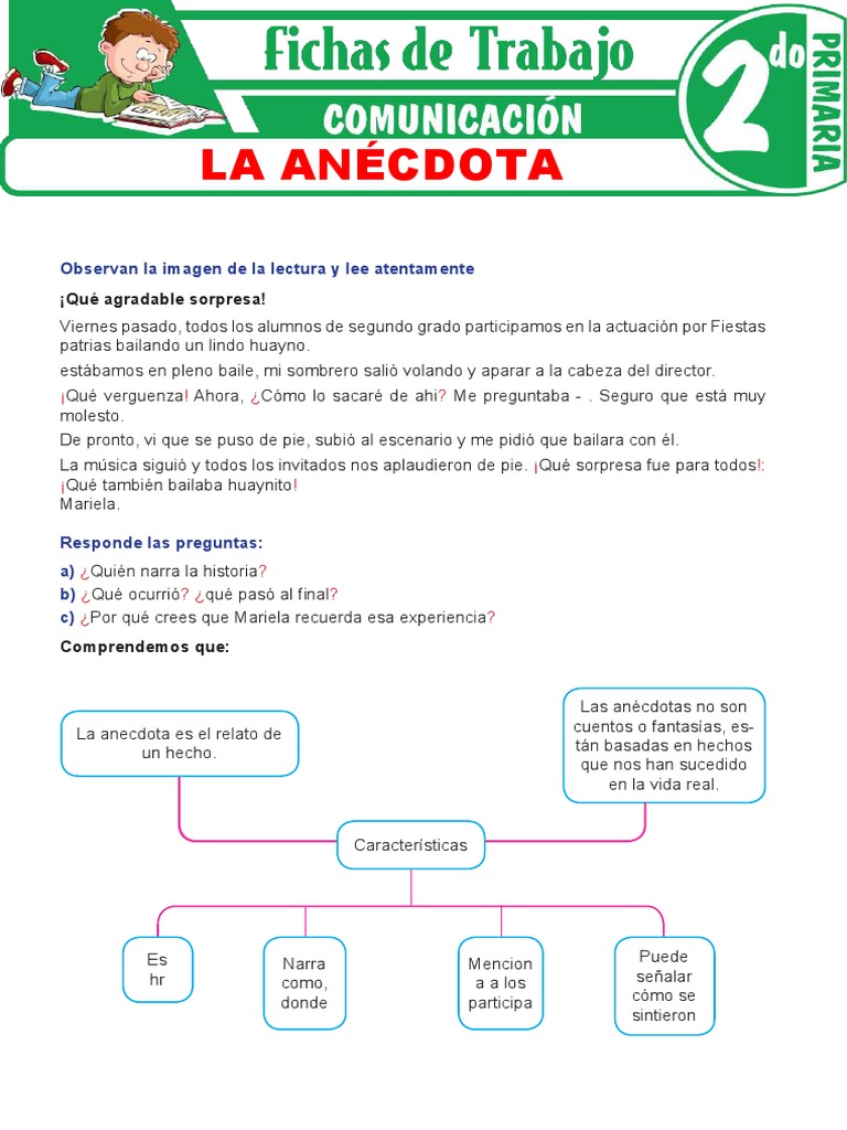 La Anécdota para Segundo Grado de Primaria | PDF