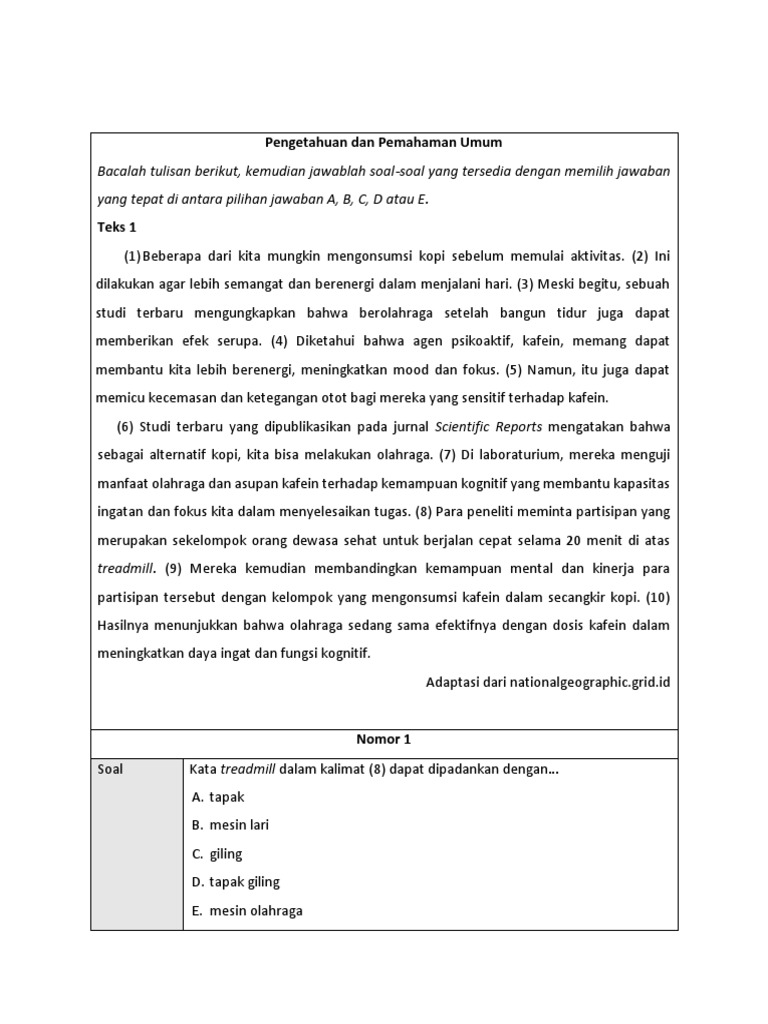 Contoh Soal PU 2020 | PDF