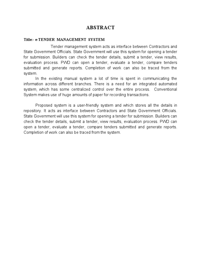 e-Tender Management System Guide | PDF