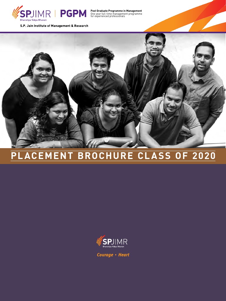 PGPM Placement Brochure - 2020 PDF | PDF | Strategic Management | Analytics