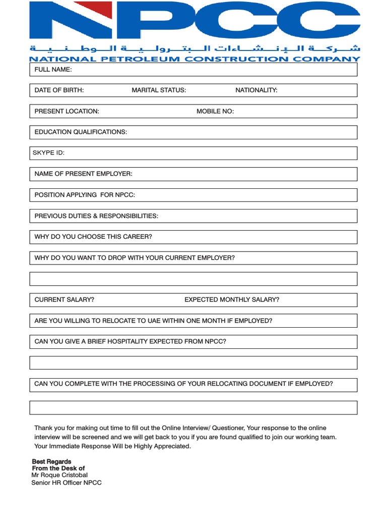 NPCC Form | PDF | Business