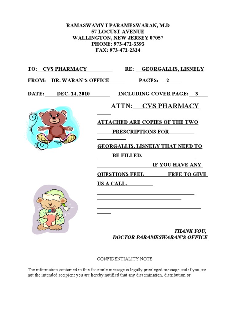 Prescription Fax to CVS Pharmacy | PDF