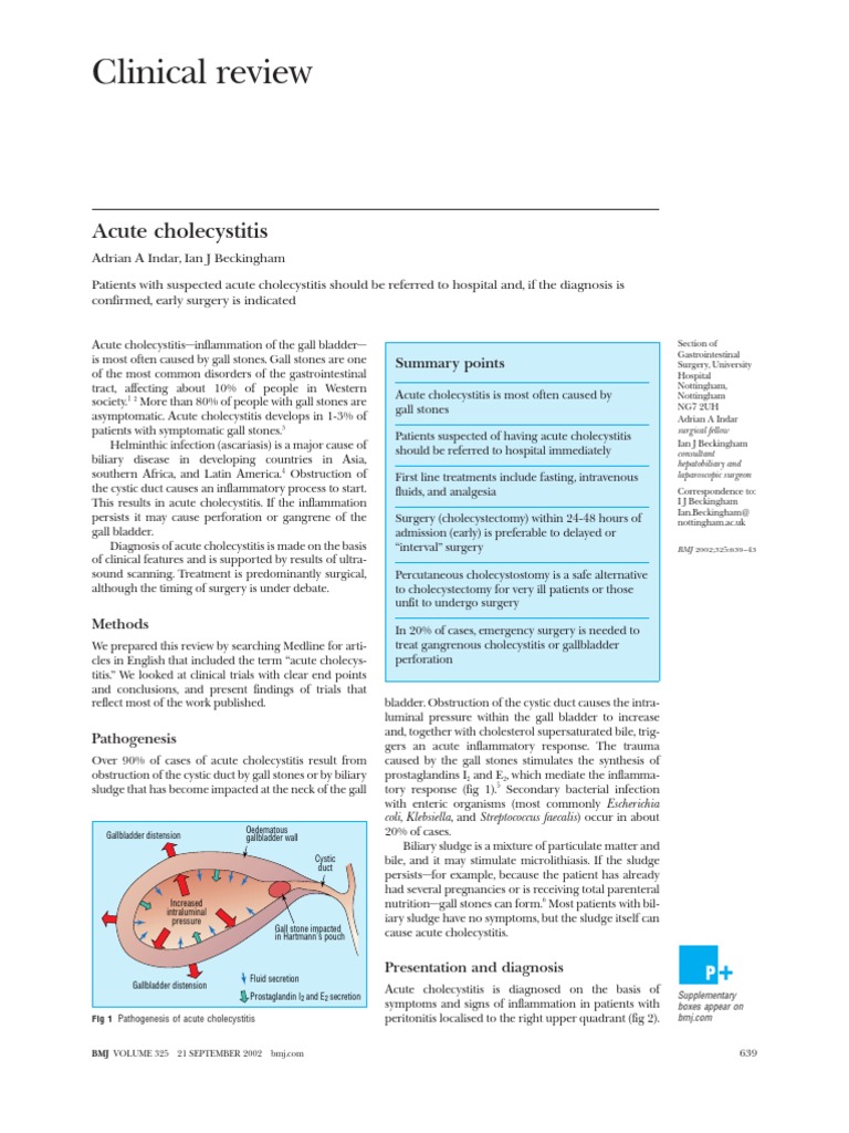 Clinical Review: Acute Cholecystitis | PDF | Gallbladder | Bile