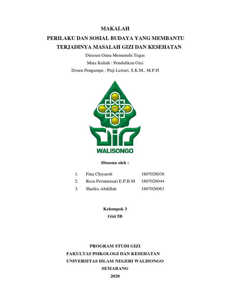 Makalah Pendidikan Gizi Kel.3 | PDF | Pengembangan Diri