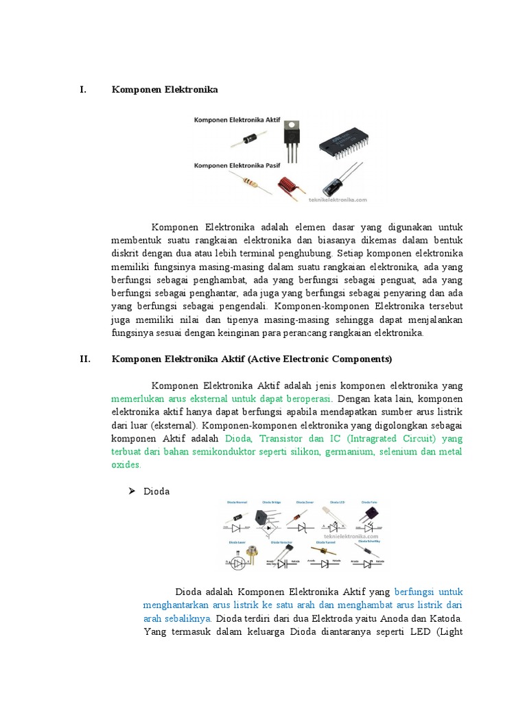 Komponen Aktif Dan Komponen Pasif | PDF