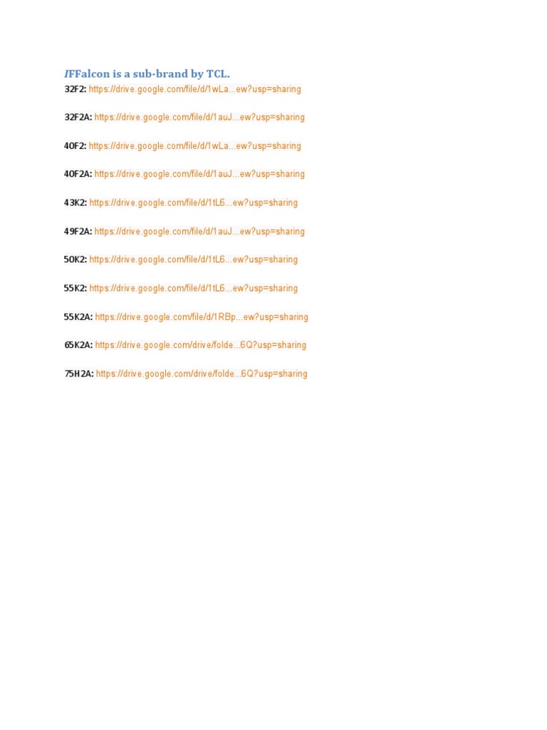 iFFalcon&TCL SOFTWARE Link | PDF