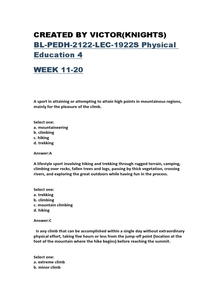 BL-PEDH-2122-LEC-1922S Physical Education 4 WEEK 11-20: Created by ...