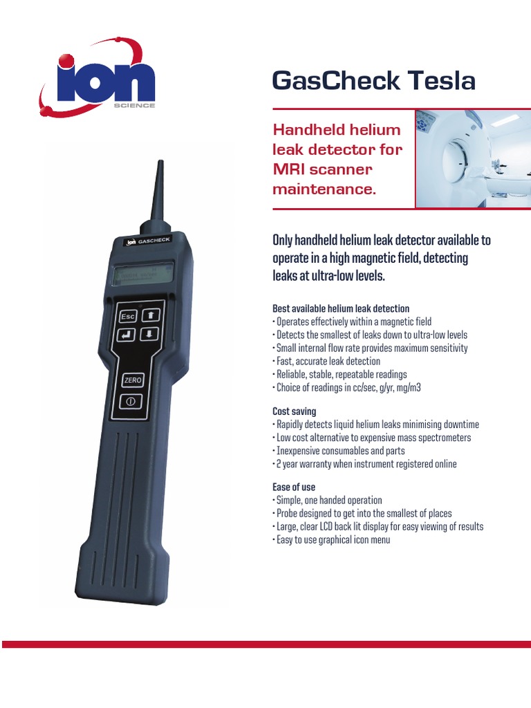 Gascheck Tesla: Handheld Helium Leak Detector For Mri Scanner ...