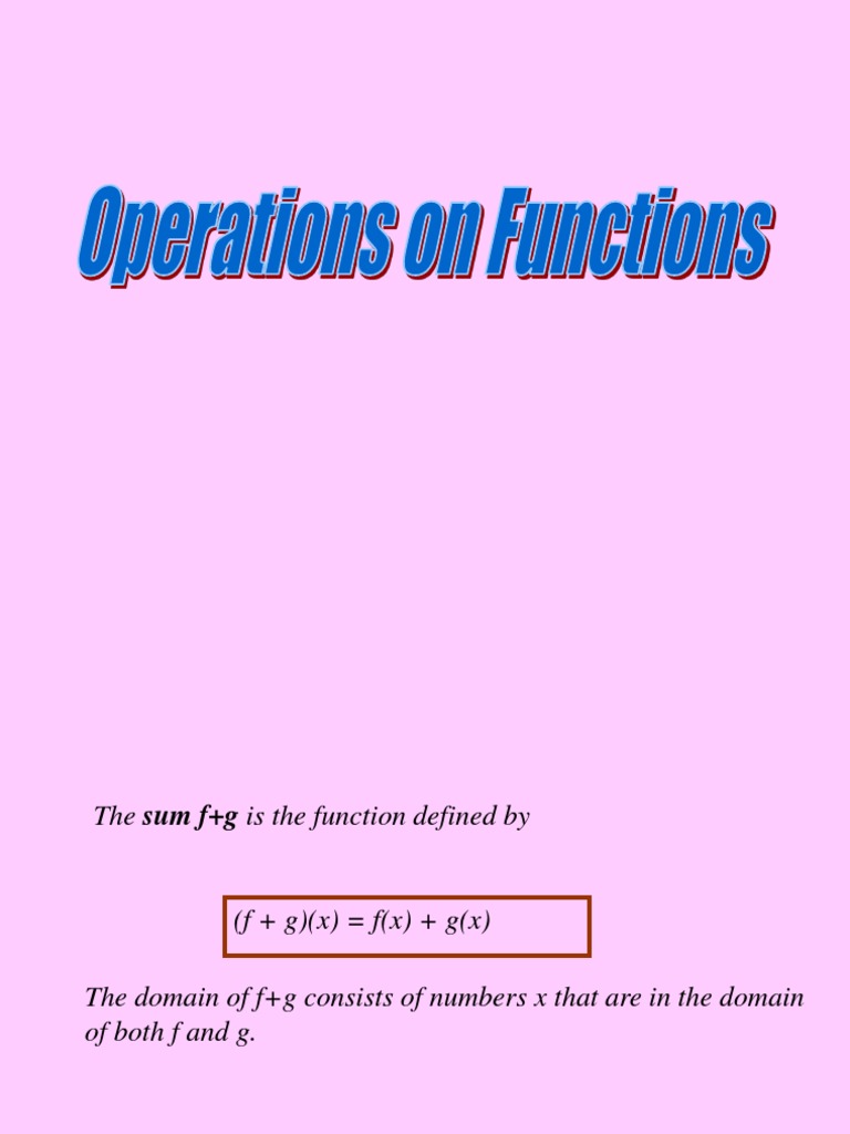 II-Operations On Functions | Download Free PDF | Function (Mathematics ...