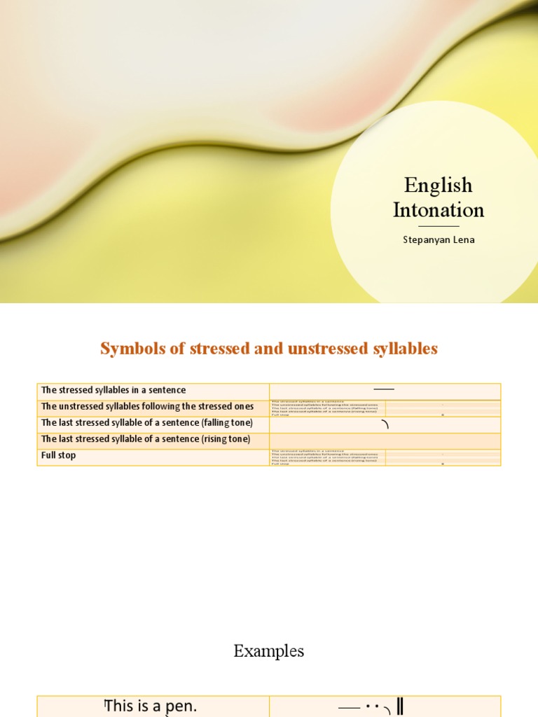 A Guide to English Intonation Patterns: Symbols and Examples of ...