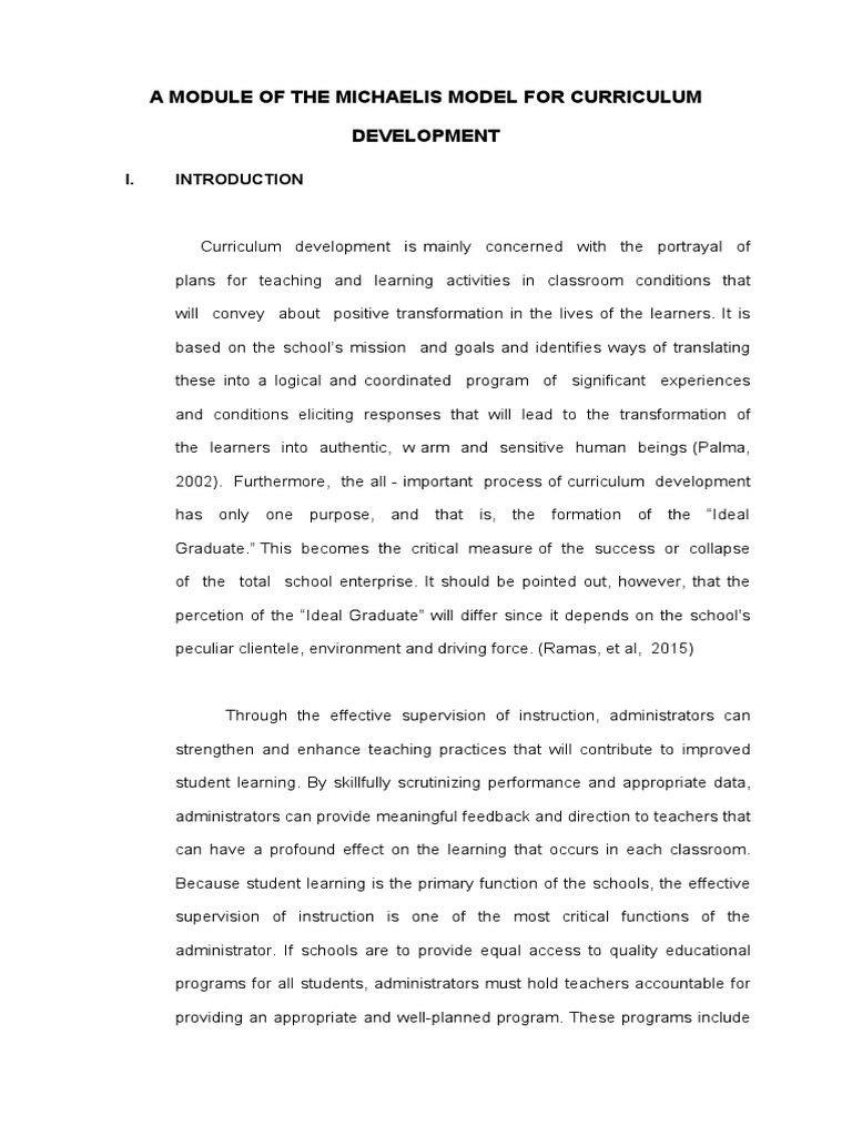 A Module of The Michaelis Model For Curriculum Development | PDF ...