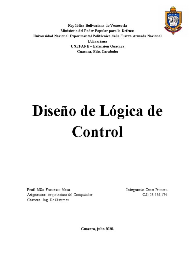 Diseño de Lógica de Control | PDF | Almacenamiento de datos de la ...