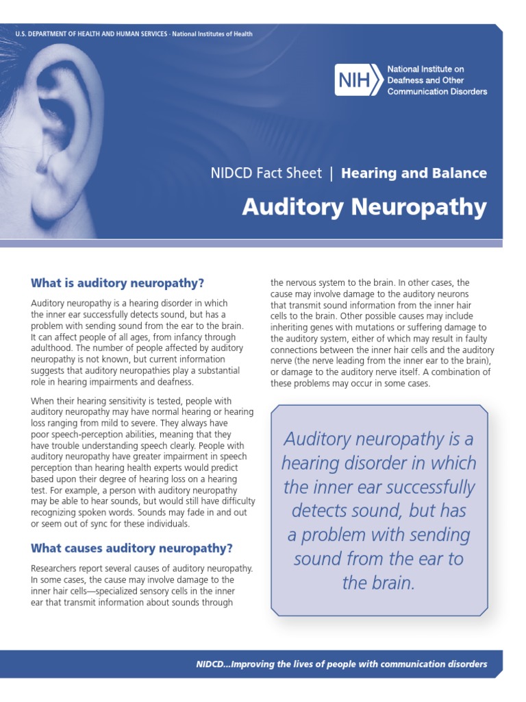 Auditory Neuropathy | PDF | Hearing Loss | Hearing