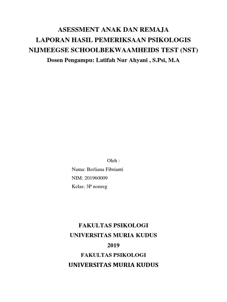 Berliana NST Scoring | PDF