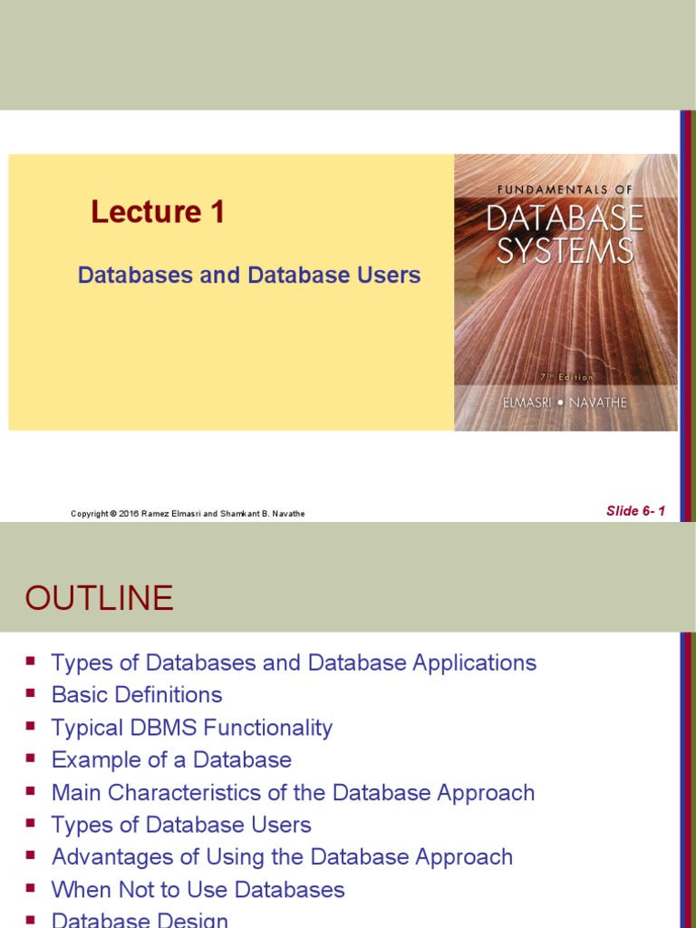 Lecture 1 - Databases and Database Users | PDF | Database Transaction ...