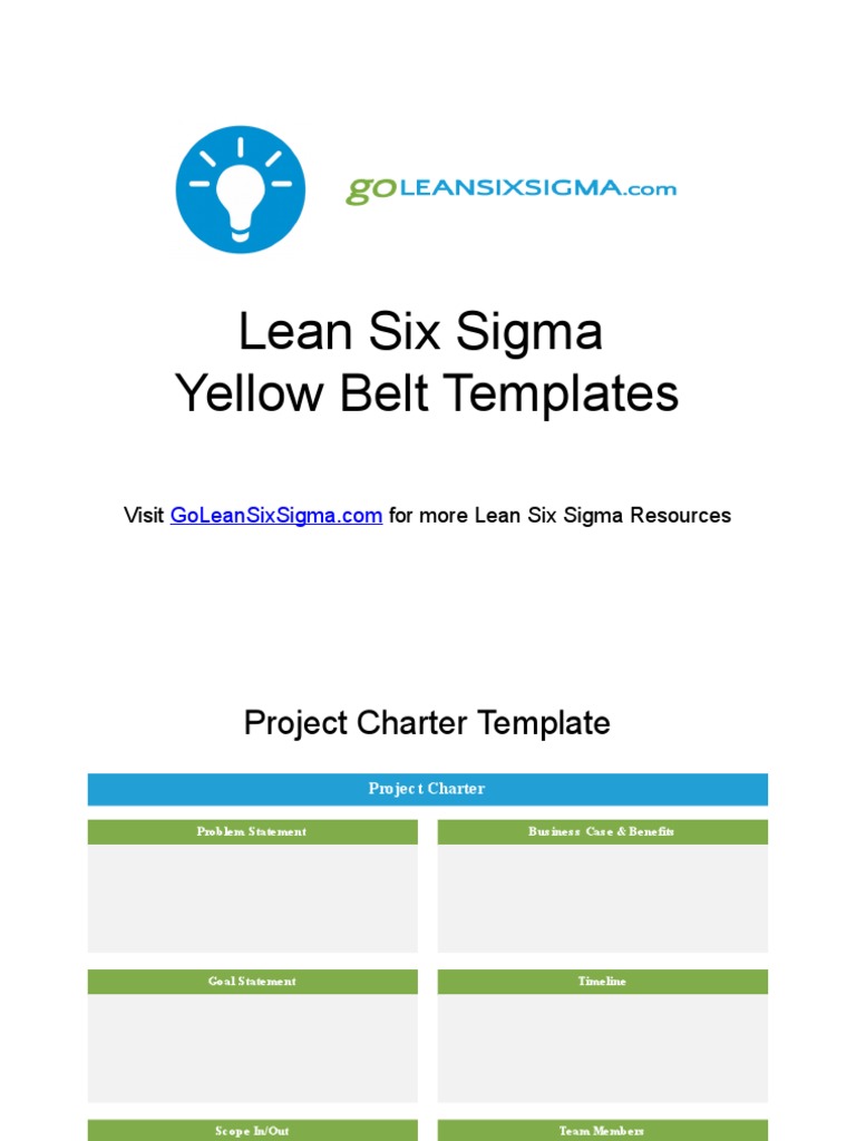 Lean Six Sigma Yellow Belt Templates | PDF | Systems Thinking ...