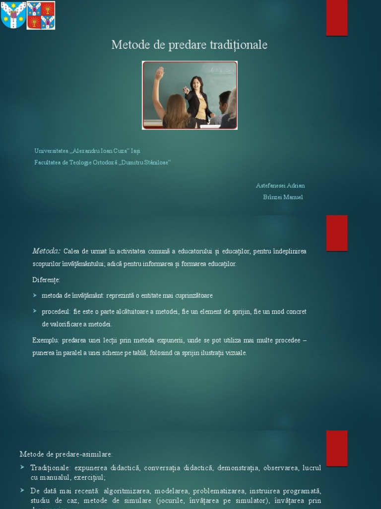 Metode de Predare Traditionale | PDF