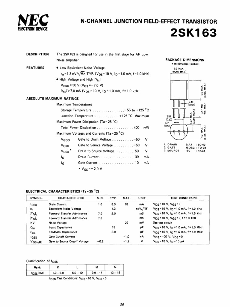 2SK163 Nec | PDF