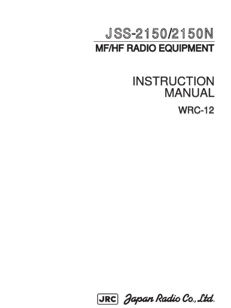 302-MFHF JRC JSS-2150 Instruct Manual WRC-12 1-2-2020 PDF | PDF ...